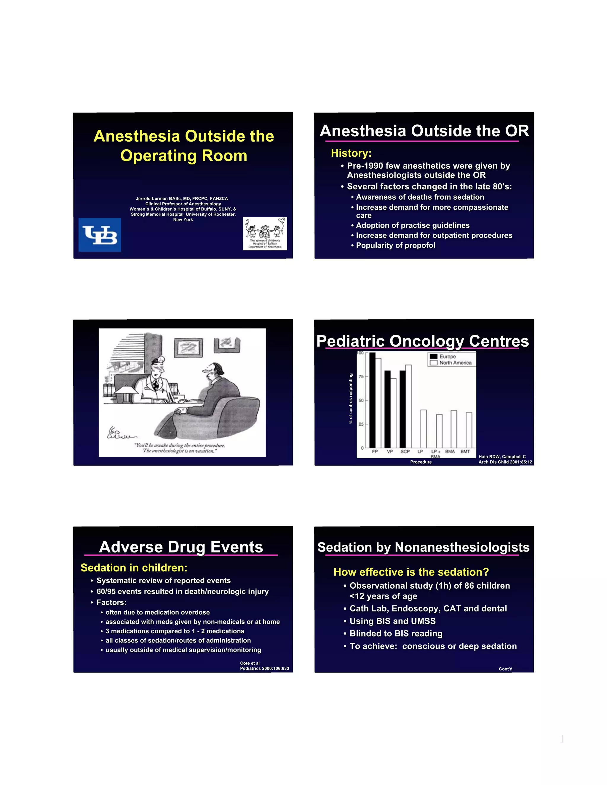 Pediatric Anesthesia outside the OR | PDF