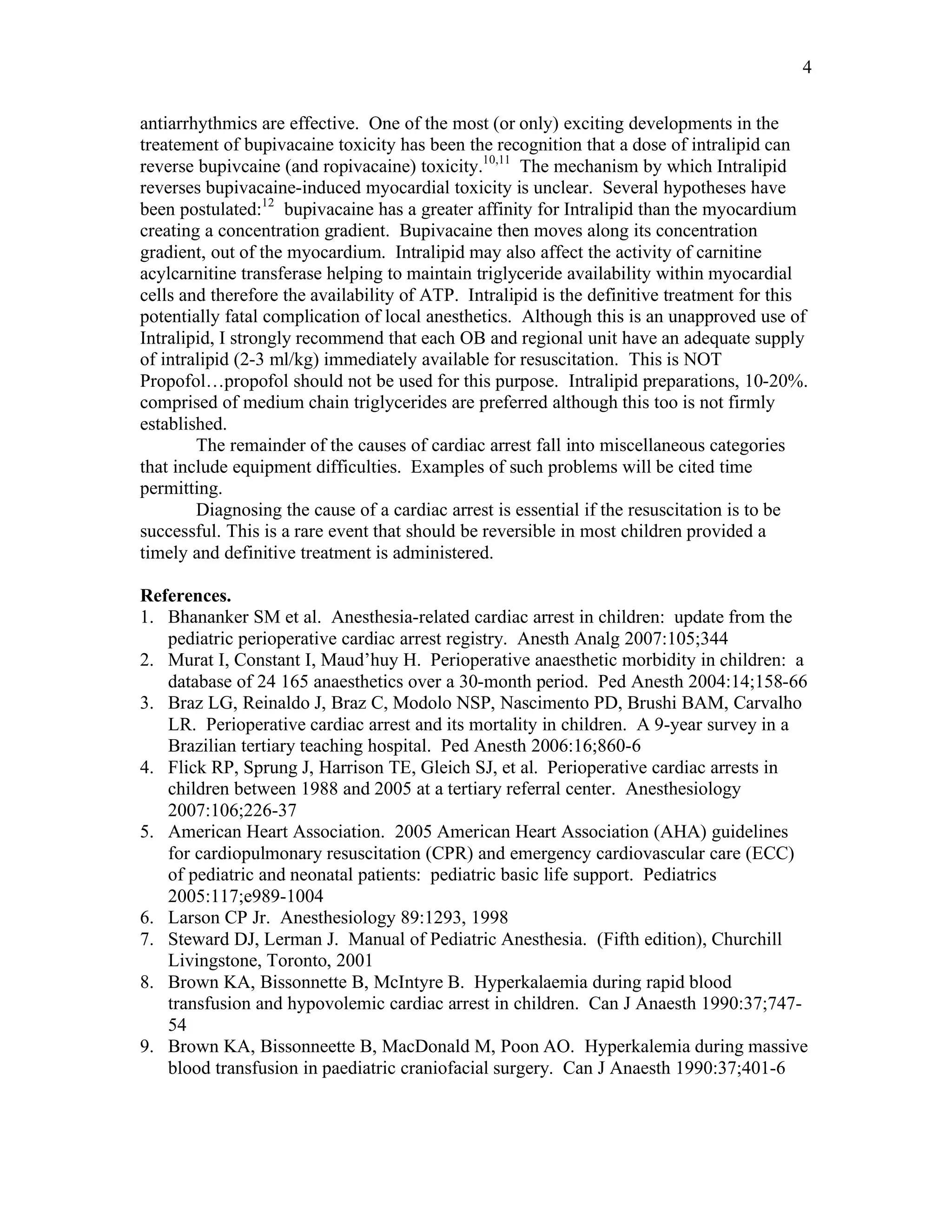 Cardiac Arrest in the Pediatric OR | PDF