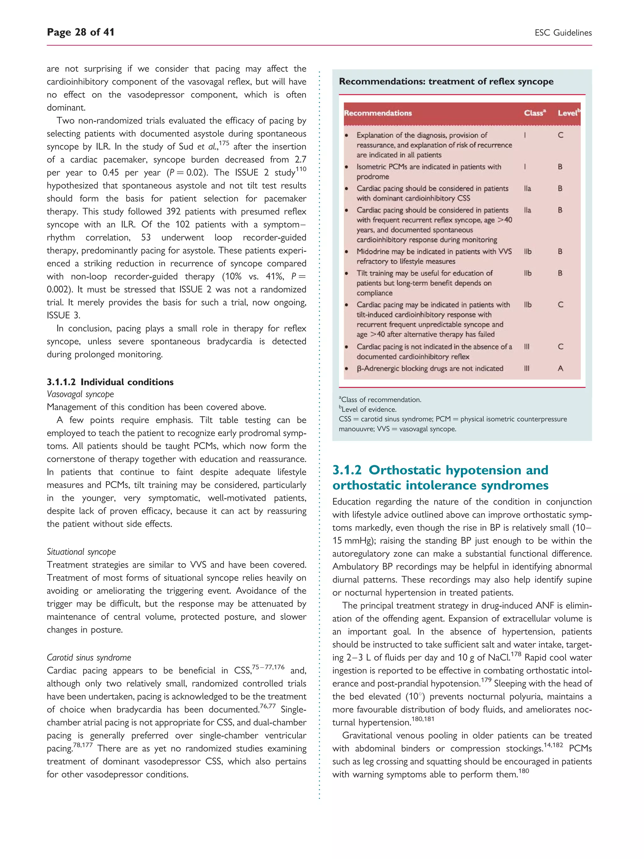 2009 ESC Guideline of Syncope | PDF