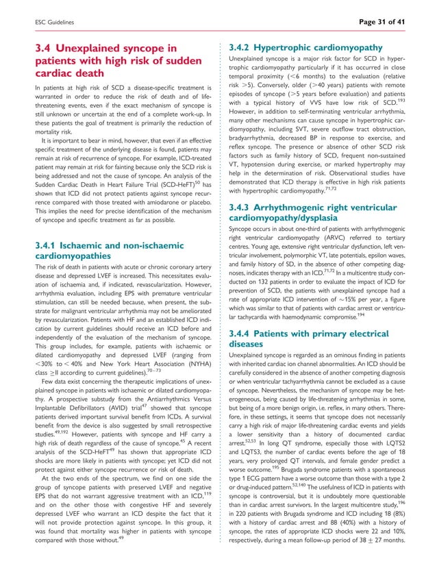 2009 ESC Guideline of Syncope | PDF