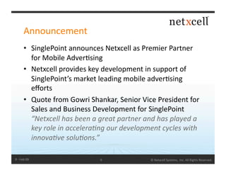 NetXcell - Ad-Junction Launch Presentation | PDF