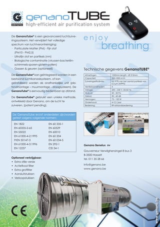 GenanoTube luchtzuiveringssystemen | PDF