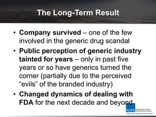 A Crisis History – The Generic Drug Scandal | PDF