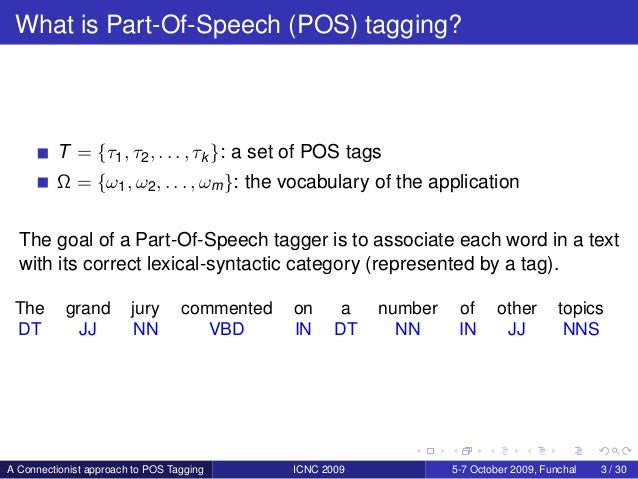 A Connectionist approach to Part-Of-Speech Tagging