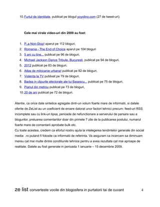 2009 In Blogosfera Romaneasca | PDF