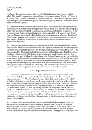 2009 indigenous peoples report brazil | PDF