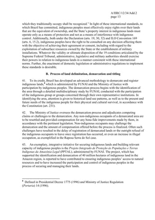 2009 indigenous peoples report brazil | PDF