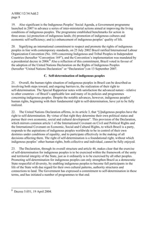 2009 indigenous peoples report brazil | PDF