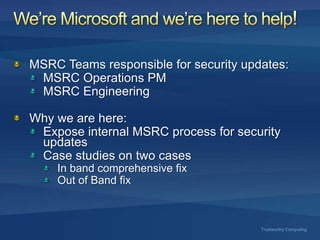 MSRC - Funcionamiento | PPTX