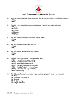 2009 nafed compensation & benefits survey questionnaire | PDF