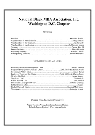 2009 NBMBAA DC Career Expo Program | PDF