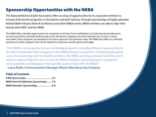 2009 NKBA Sponsorship Guide | PPT