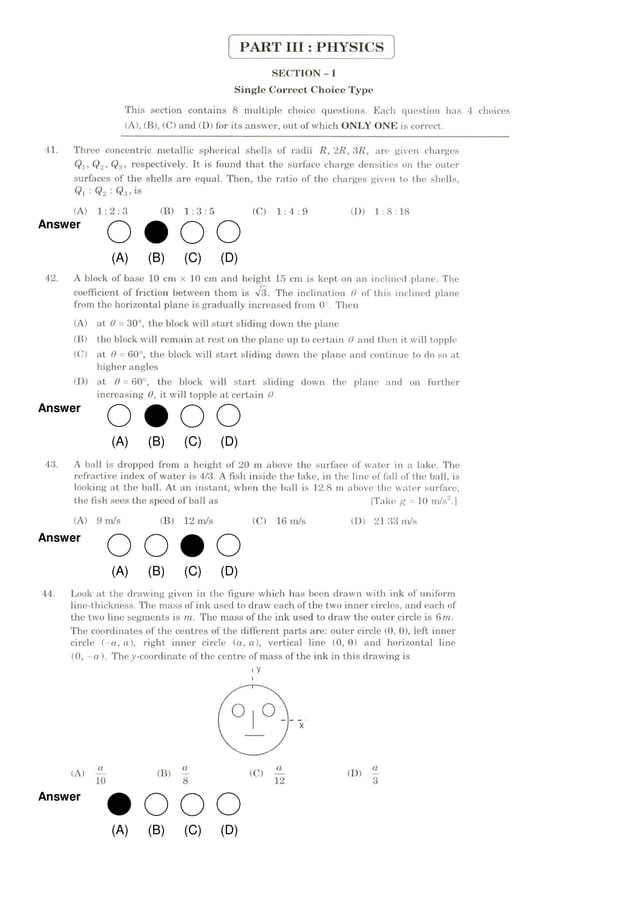IIT-JEE Advanced 2009 Question Paper 1 | PDF | Education