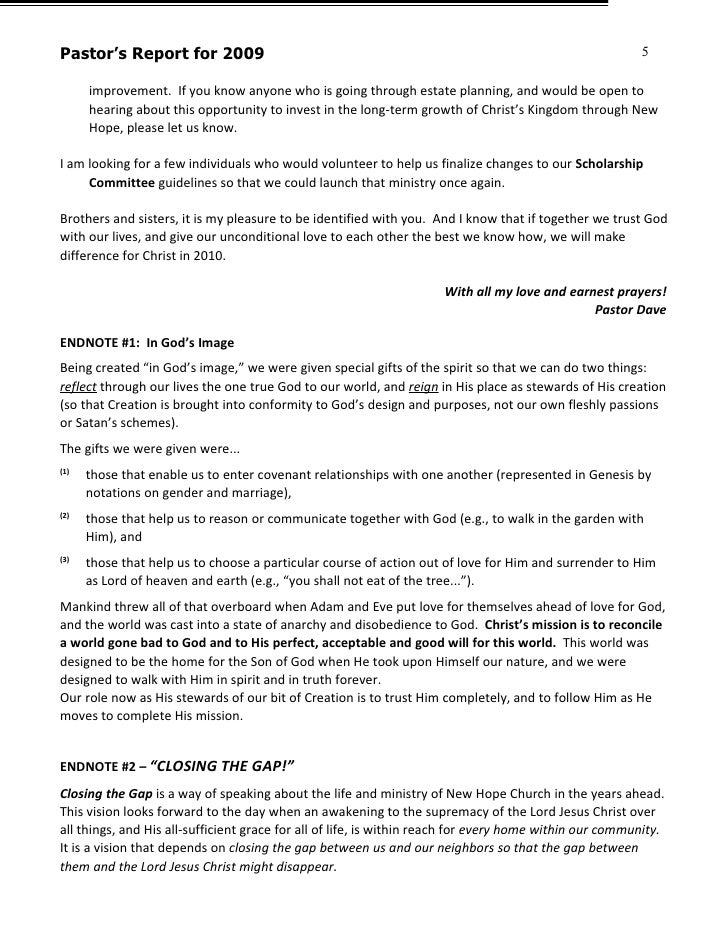 2009 Pastors Report 2