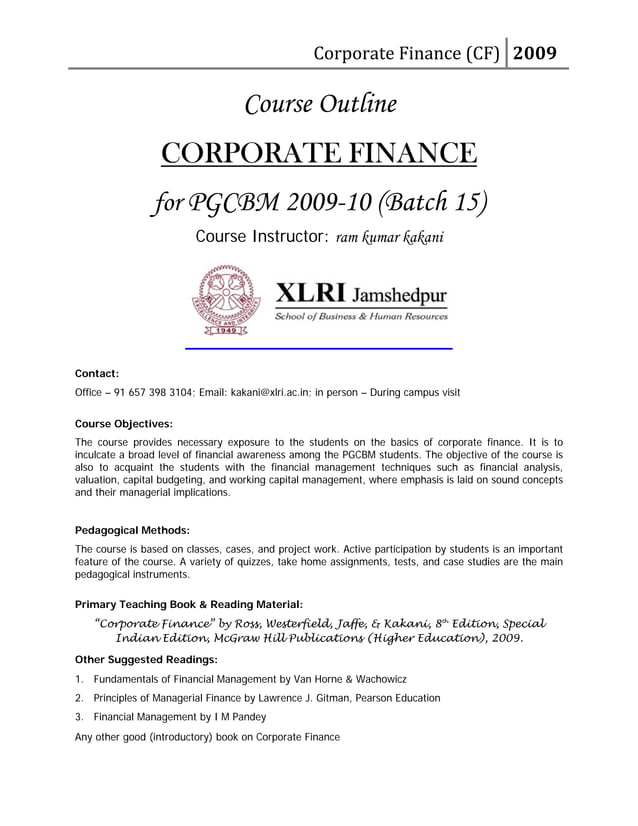 2009 pgcbm cf_outline | PDF