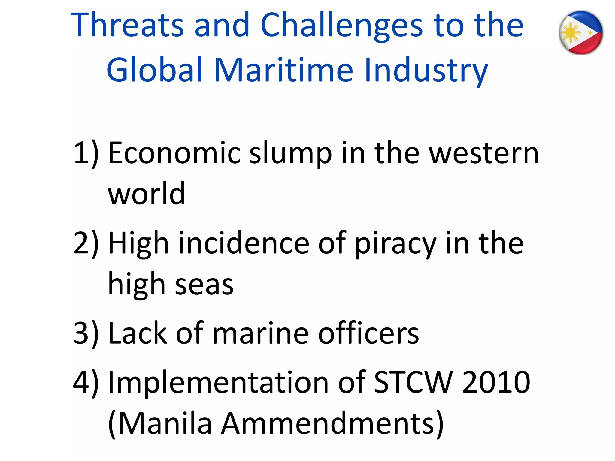 Addressing Global Maritime Crises The Philippine Maritime Stakeholders