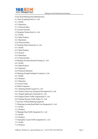 2009 report on china road marking paint industry | PDF