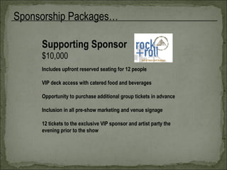 Rock Hall Concert Sponsorship Deck | PPT