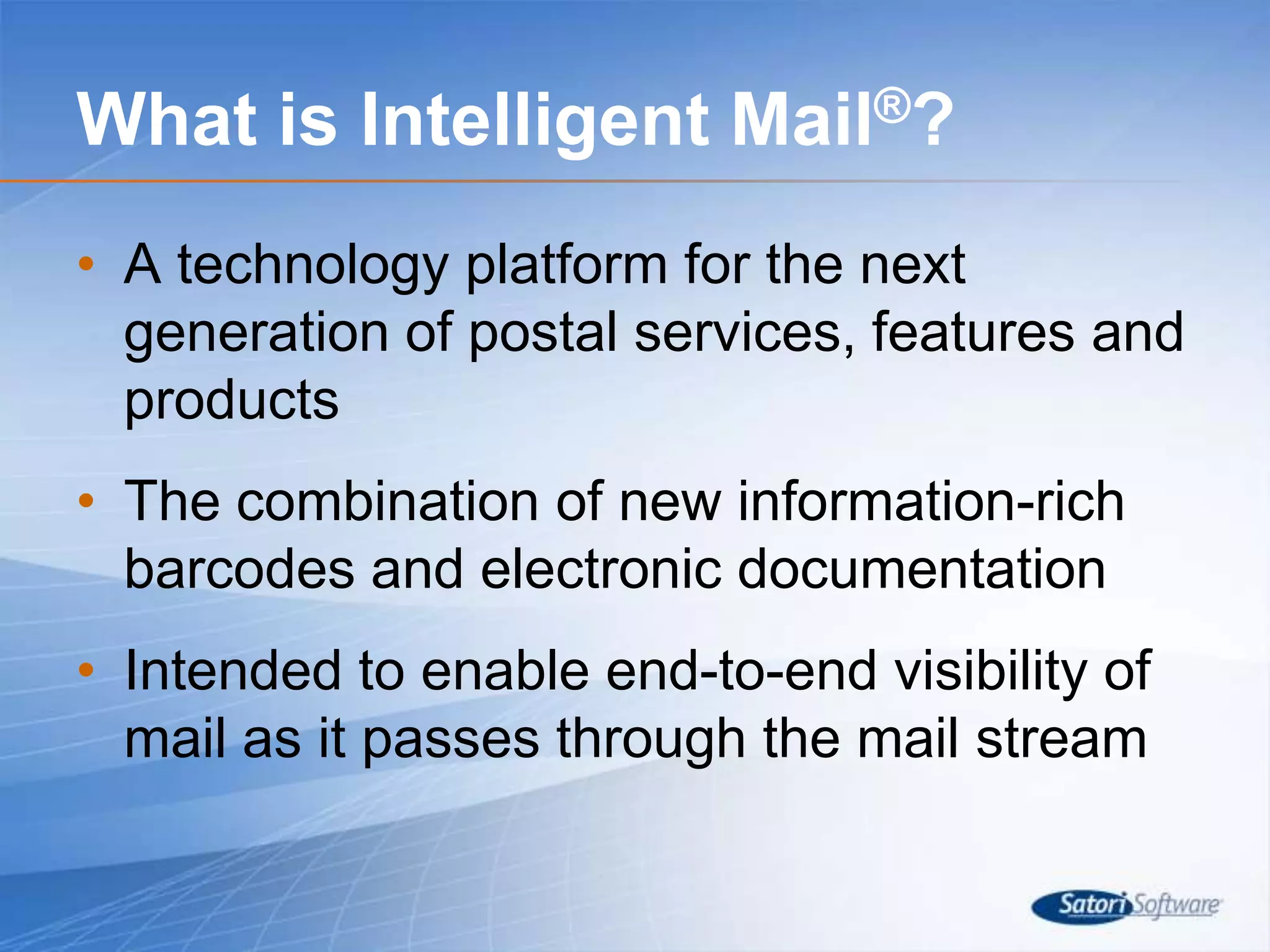 Intelligent Mail Overview | PPSX | Email | Internet