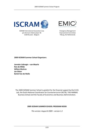 2009 ISCRAM Summer School Program Book 08082009 | PDF