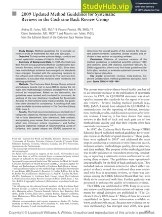 2009 Updated Method Guidelines For Systematic Reviews In The Cochrane ...