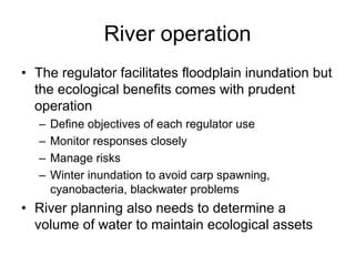 Potential benefits and impacts of the proposed Chowilla Regulator | PPT