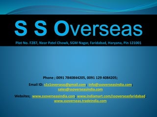 SS Overseas - company portfolio 2016 | PPT