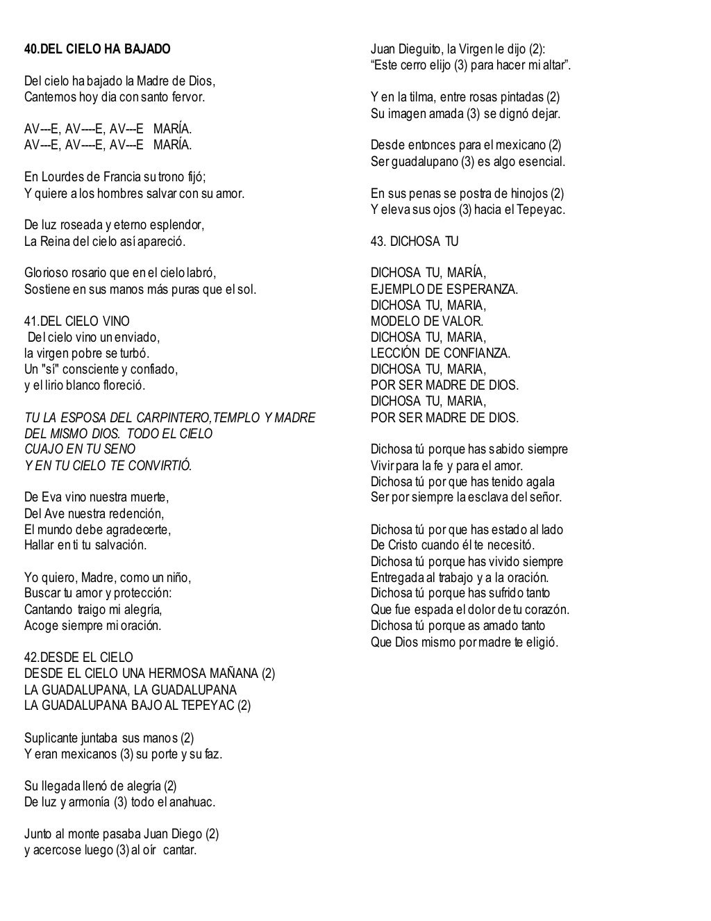 200 Cantos A Maria Sin Acordes