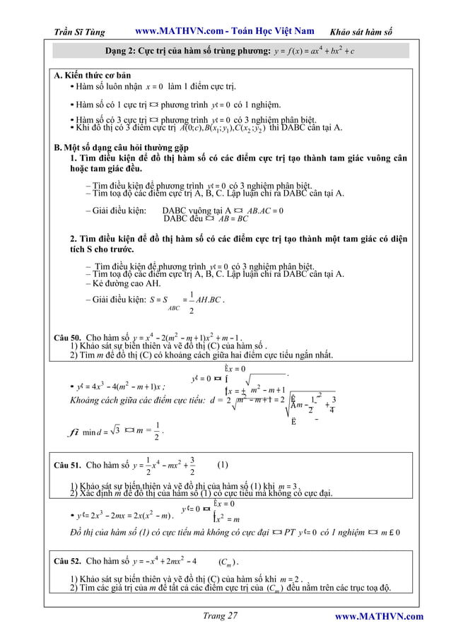 200 cau khao sat ham so | PDF