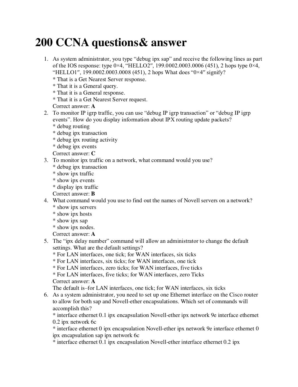 200 ccna questions