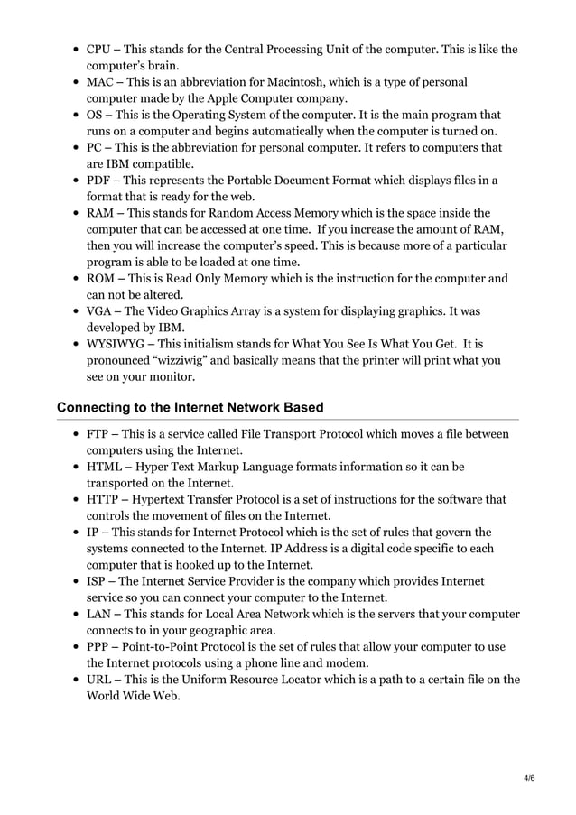 200 common abbreviations and terminology in ict part 1 | PDF | Internet | Computing