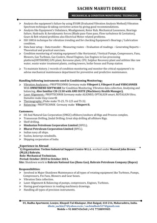 Mech. & Condition Monit.Tech. Sachin Dhole | PDF