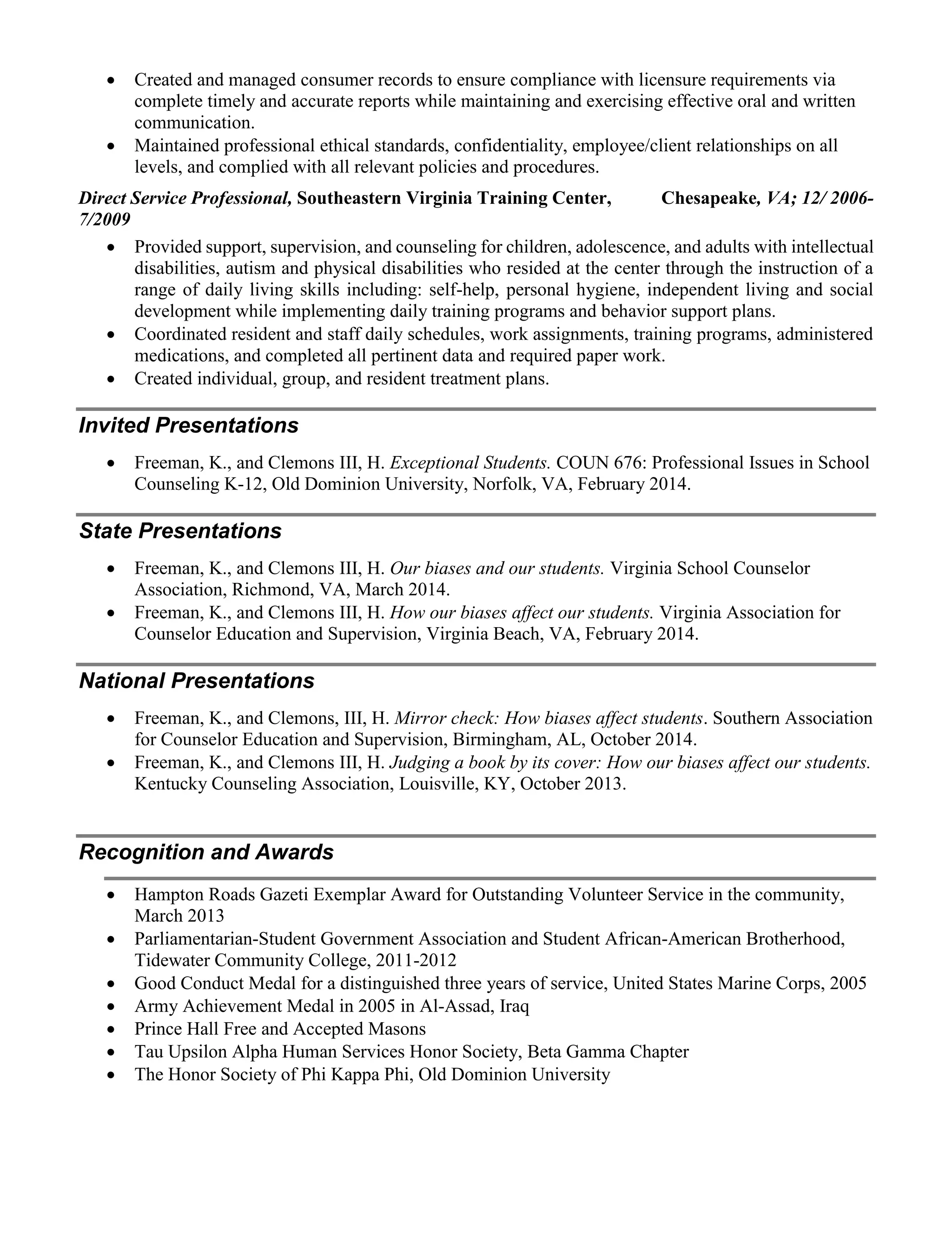 Hiawatha Clemons III Resume Updated | DOCX