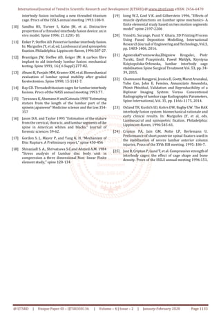 Design Evaluation and Development of Lumbar Cage | PDF