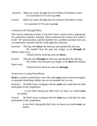 Bad Grammar Examples