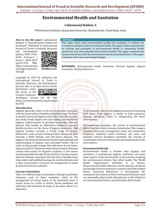 Environmental Health and Sanitation | PDF