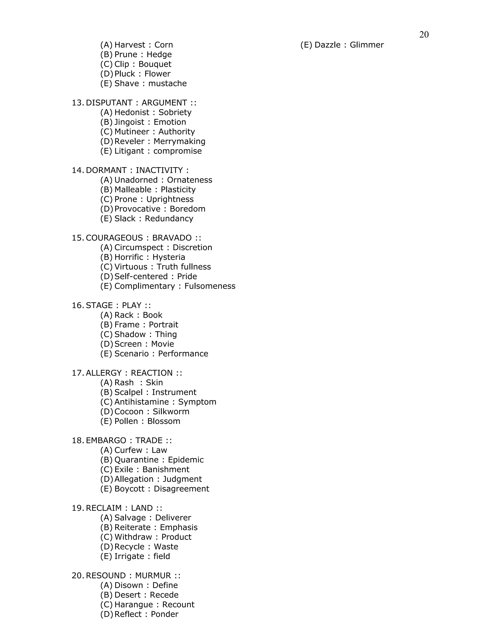 200 important analogies | DOC