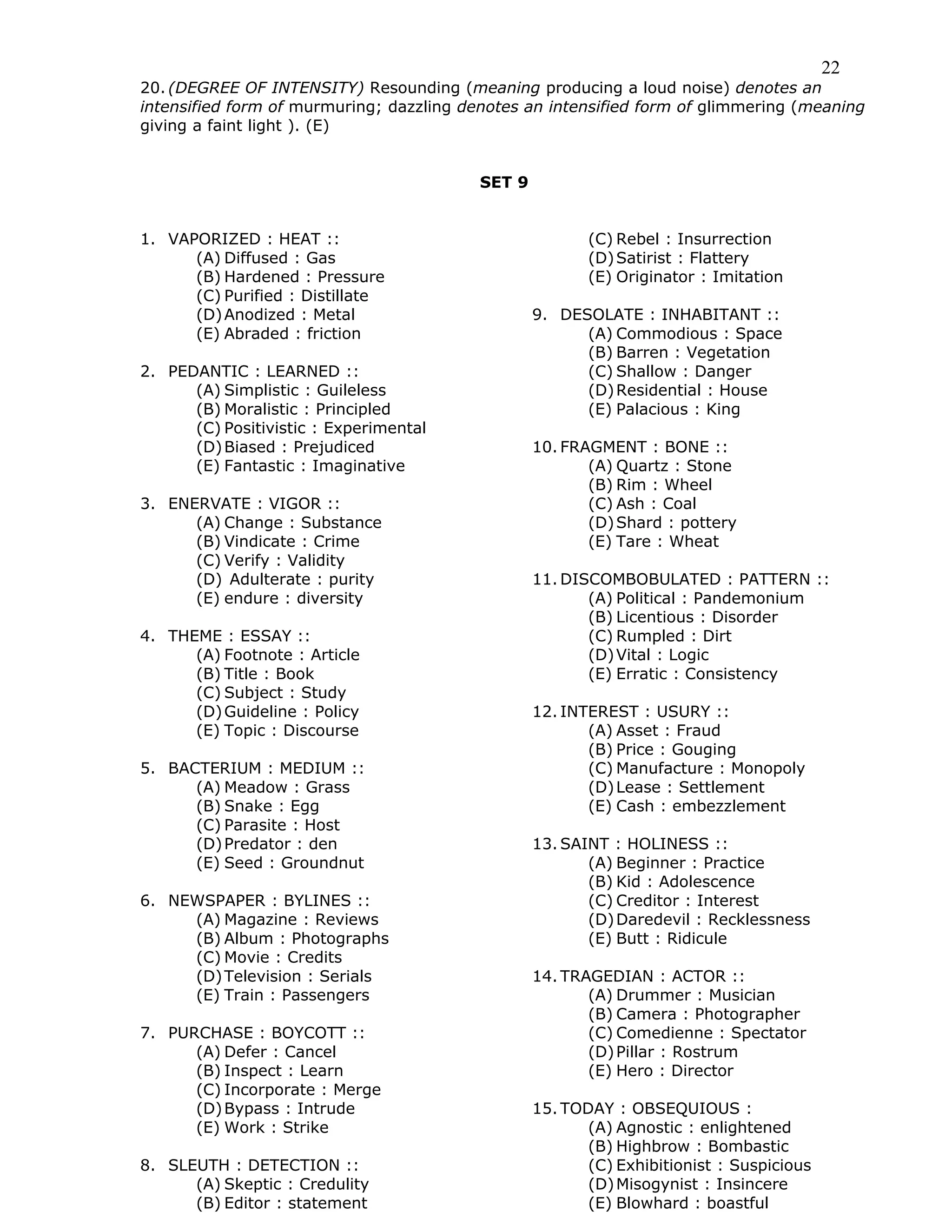 200 important analogies | DOC