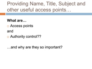 Organization and Representation of Information | PPTX