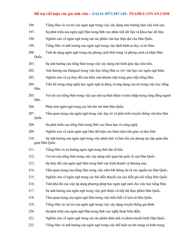200 Đề Tài Báo Cáo Thực Tập Tốt Nghiệp Ngành Ngôn Ngữ Hàn, Từ Sinh Viên Giỏi.docx