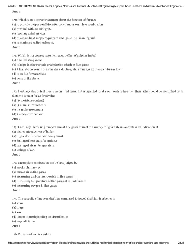 200 top most steam boilers, engines, nozzles and turbines mechanical engineering multiple choice ...