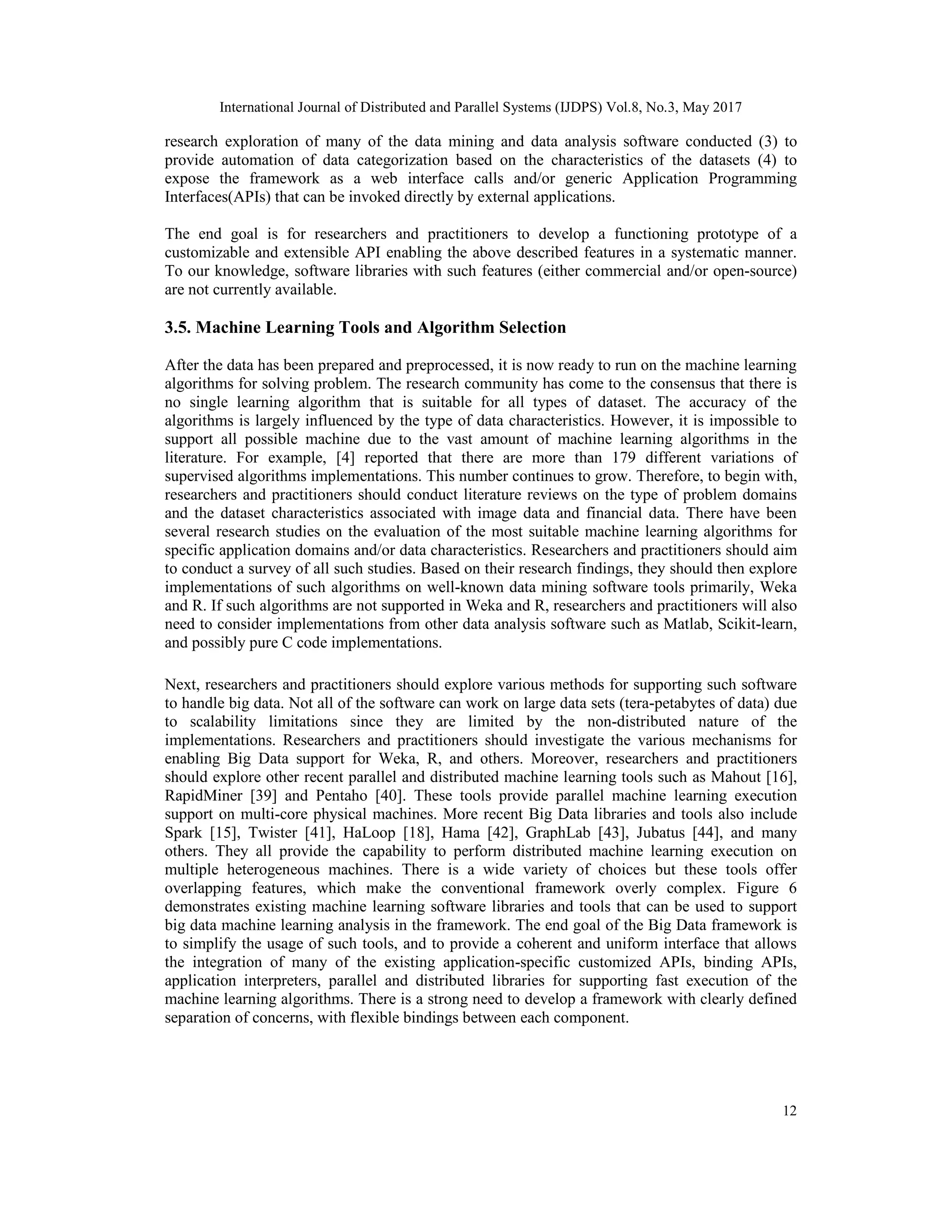 SEAMLESS AUTOMATION AND INTEGRATION OF MACHINE LEARNING CAPABILITIES FOR BIG DATA ANALYTICS ...