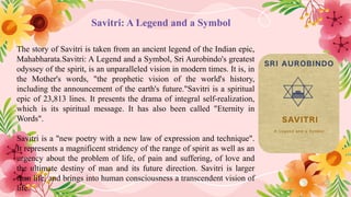 Divine Feminine Power in 'Savitri': Savitri as an Avatar of Shakti | PPTX