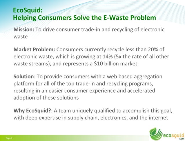EcoSquid Overview: A Centralized Consumer Electronic Waste Collection ...
