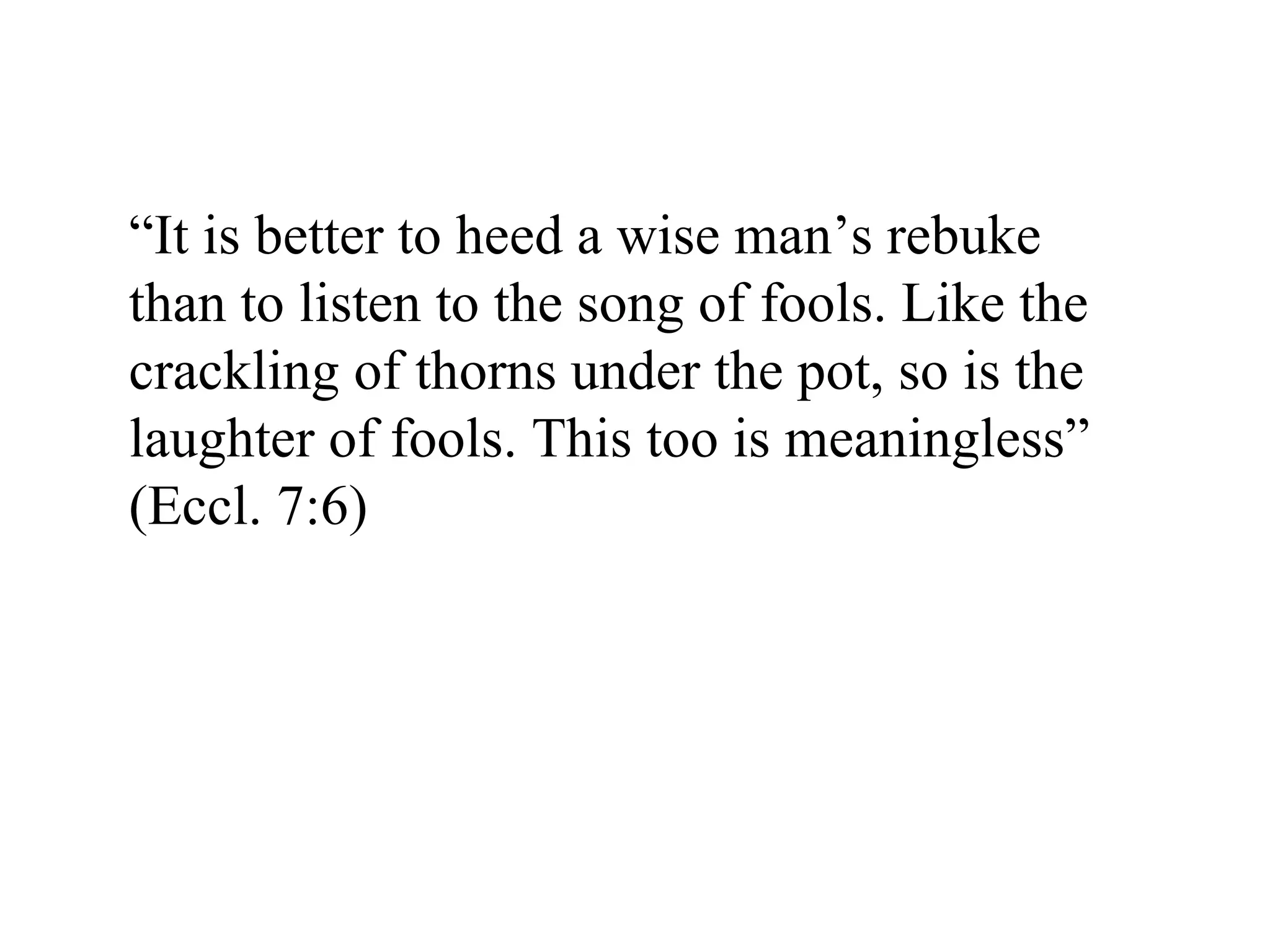 Ecclesiastes 7: Words of Wisdom | PPT
