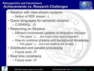 Incremental Reasoning on Streams and Rich Background Knowledge | PPT | Free Download