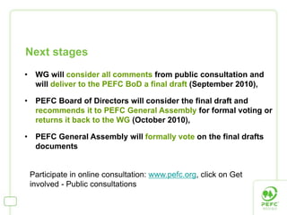 PEFC Standards Revision: Requirements for SFM Standards | PPT