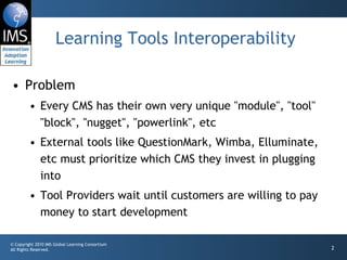 IMS Basic Learning Tools Interoperability | PPT