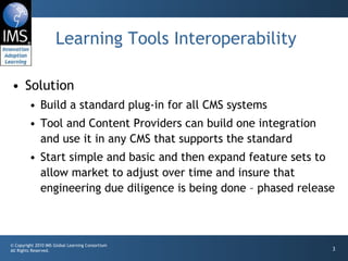 IMS Basic Learning Tools Interoperability | PPT