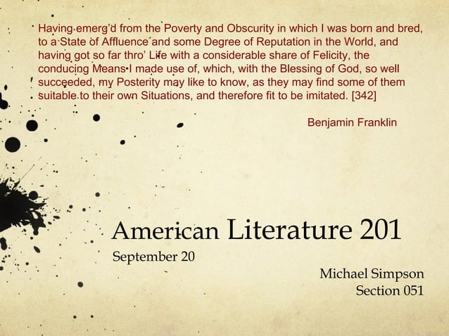 American Lit 201-09 | PPT